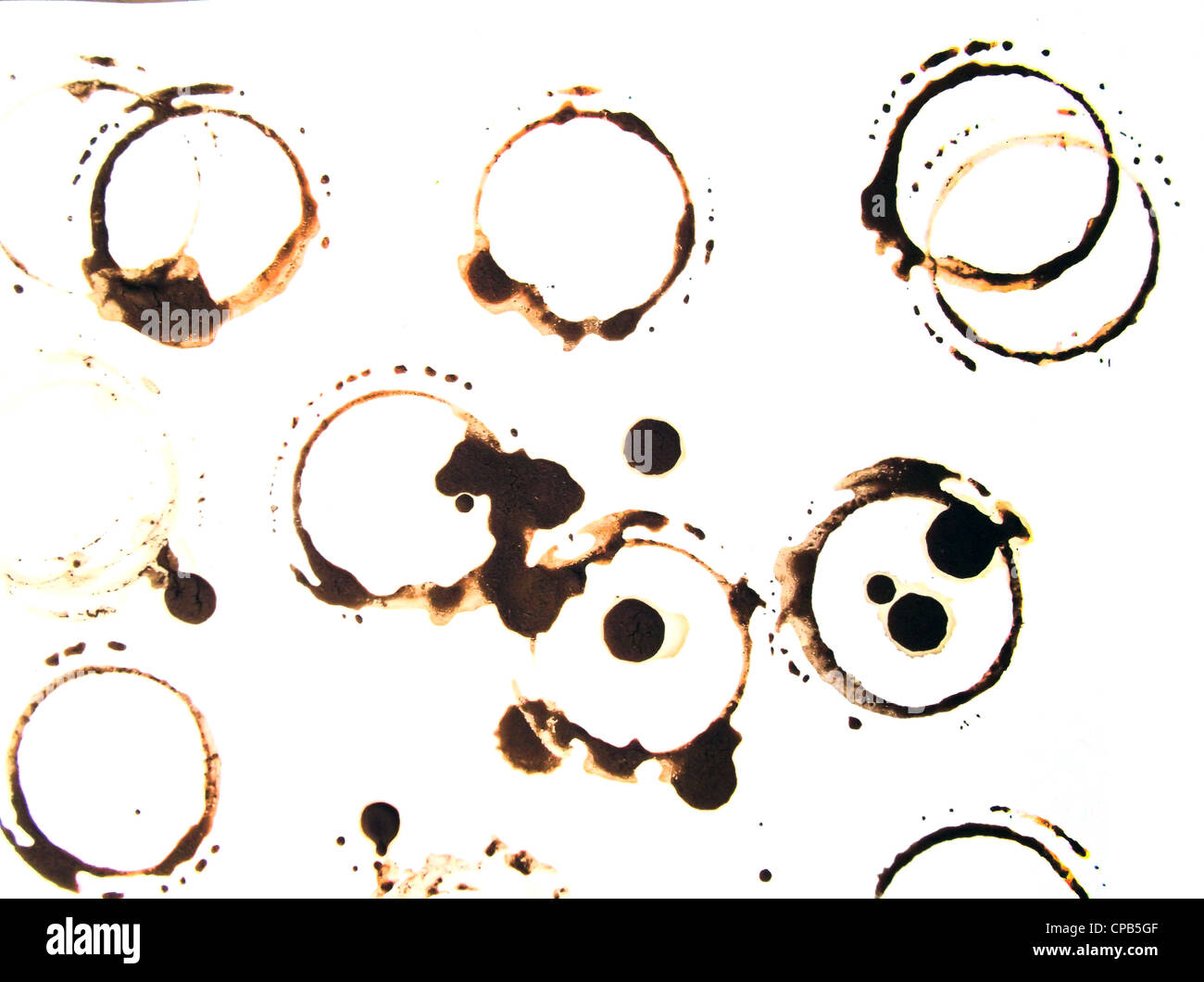 Coffee stains and splatters design for grunge design Stock Photo - Alamy