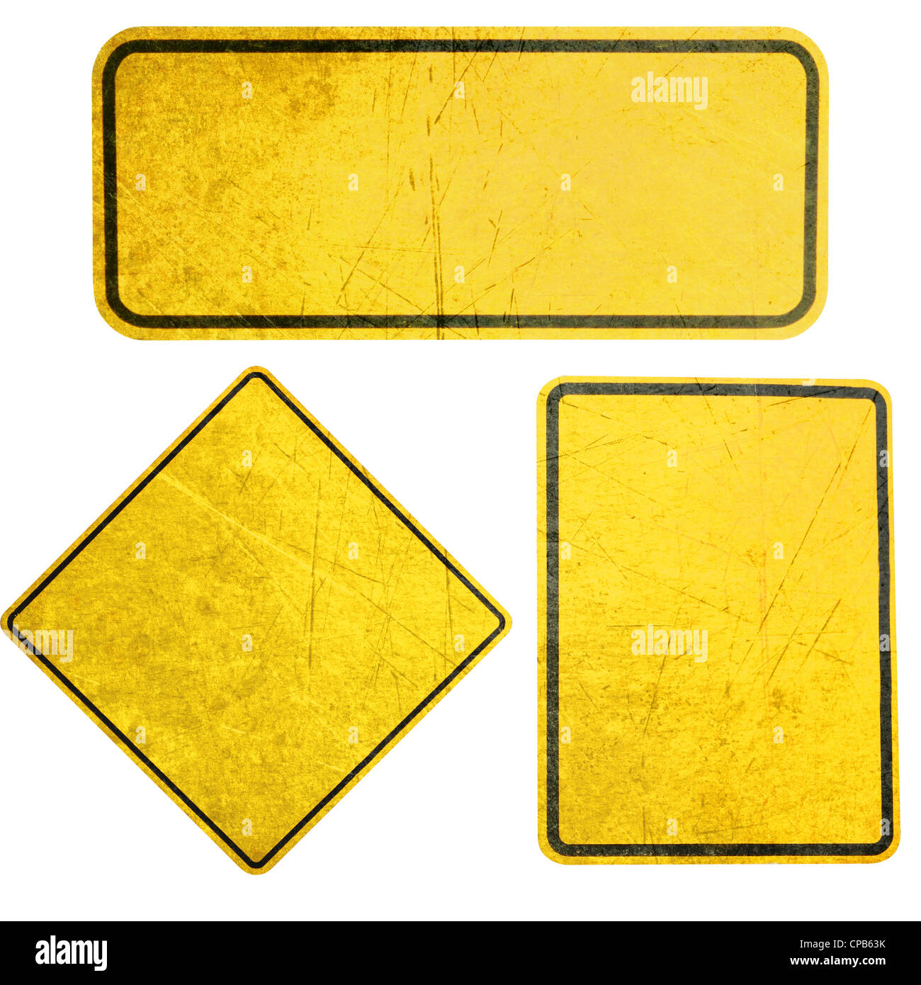Empty Yellow Sign, attention and alert sign Stock Photo - Alamy