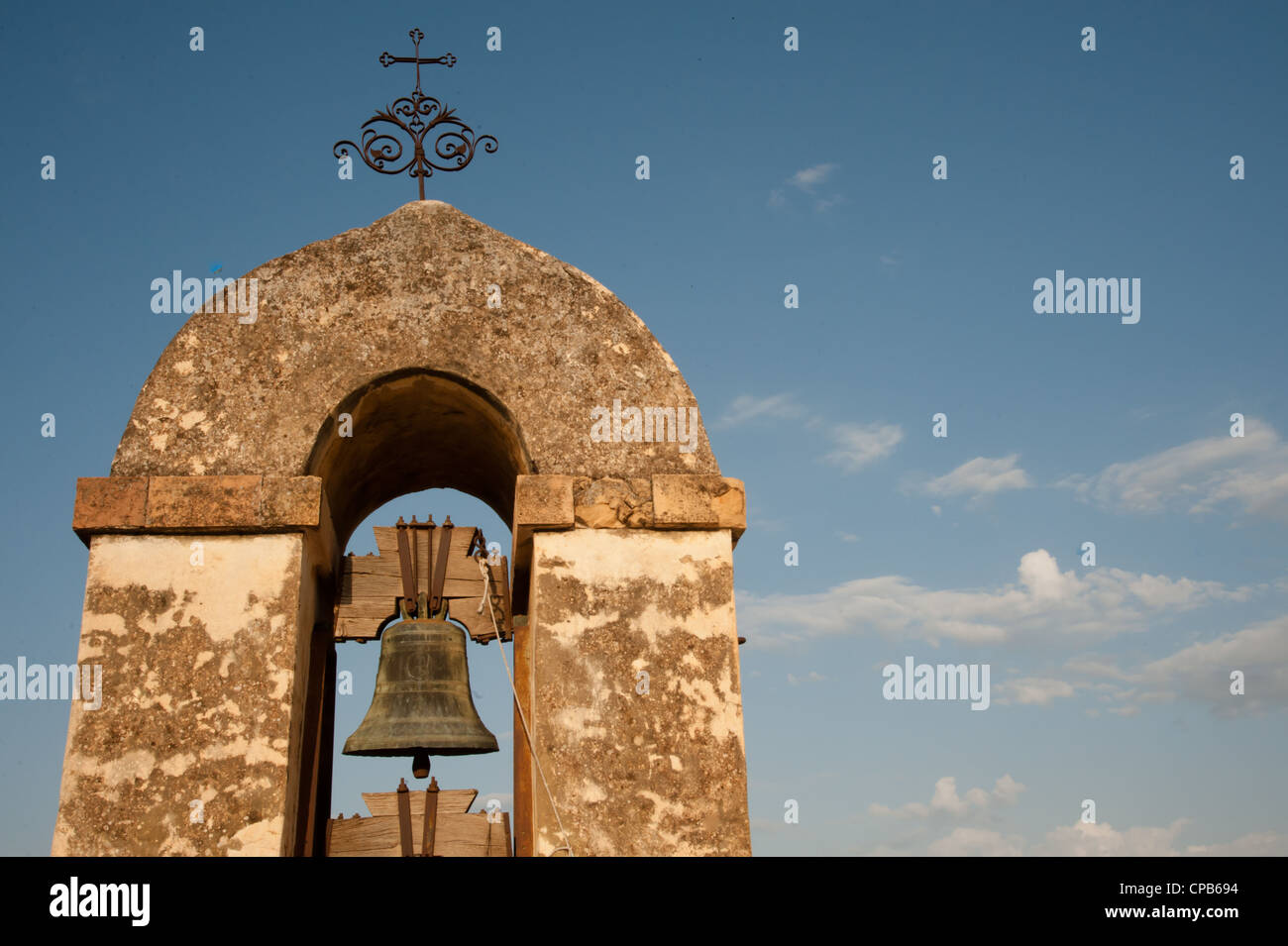 Bells in the tower of Saint Peter's Catholic Church in Tiberias, Israel ...