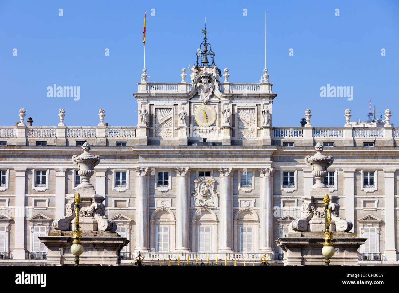 Royal Palace (Spanish: Palacio Real) architectural details in Madrid ...