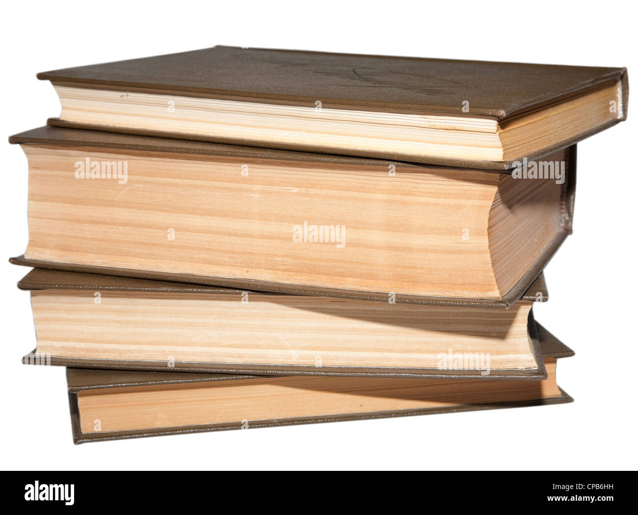 Stack of old book isolated on a white background Stock Photo - Alamy