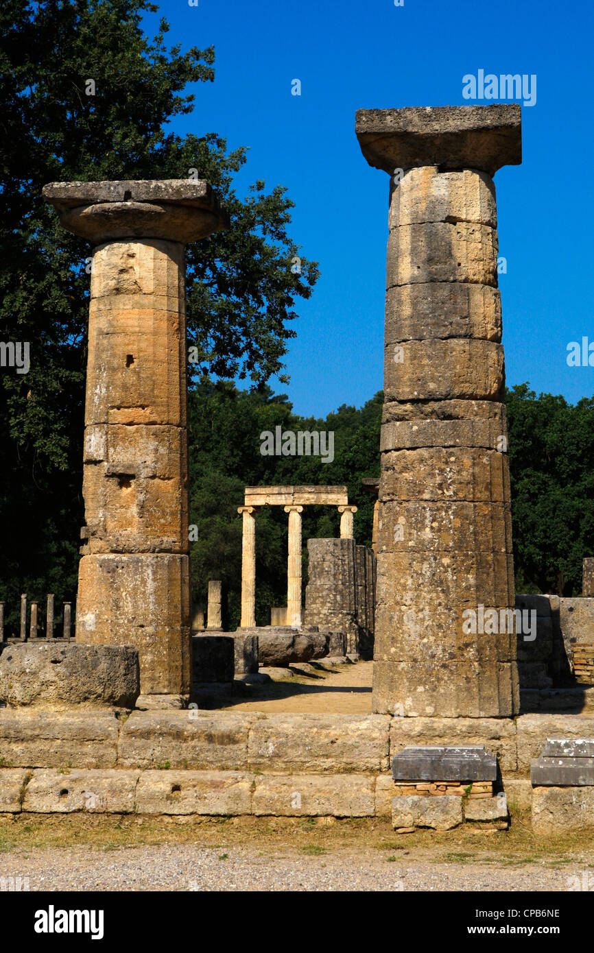 Ancient Olympia. The Temple of Hera, one of the oldest temples in ...