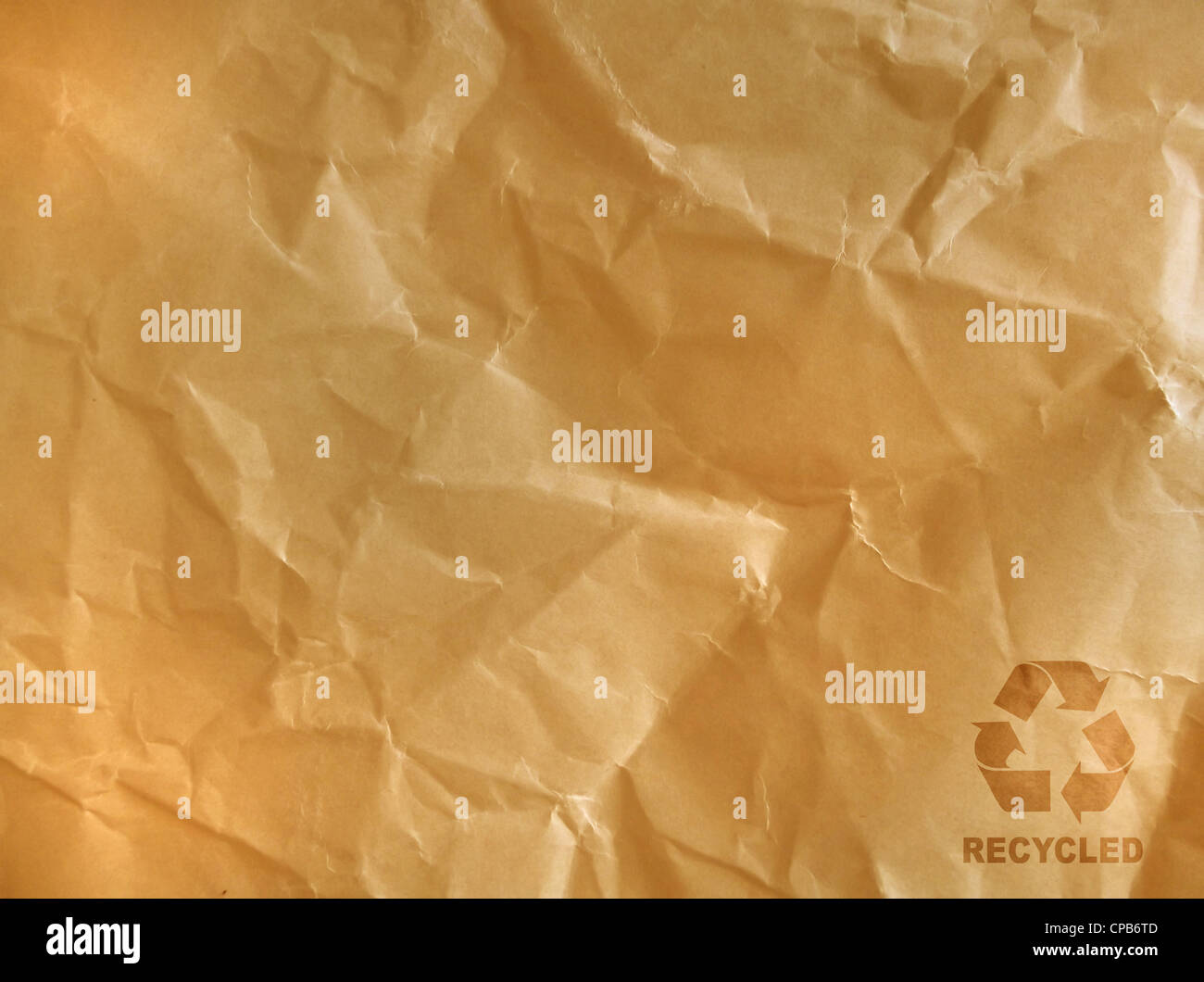 recycle sign on brown crumpled paper Stock Photo - Alamy