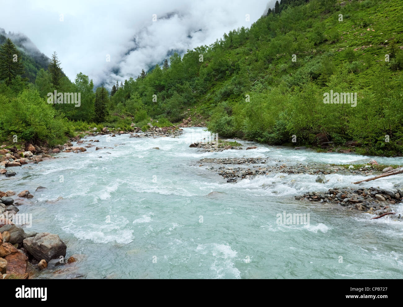 Alps beautiful mountain river summer view (Austria Stock Photo - Alamy