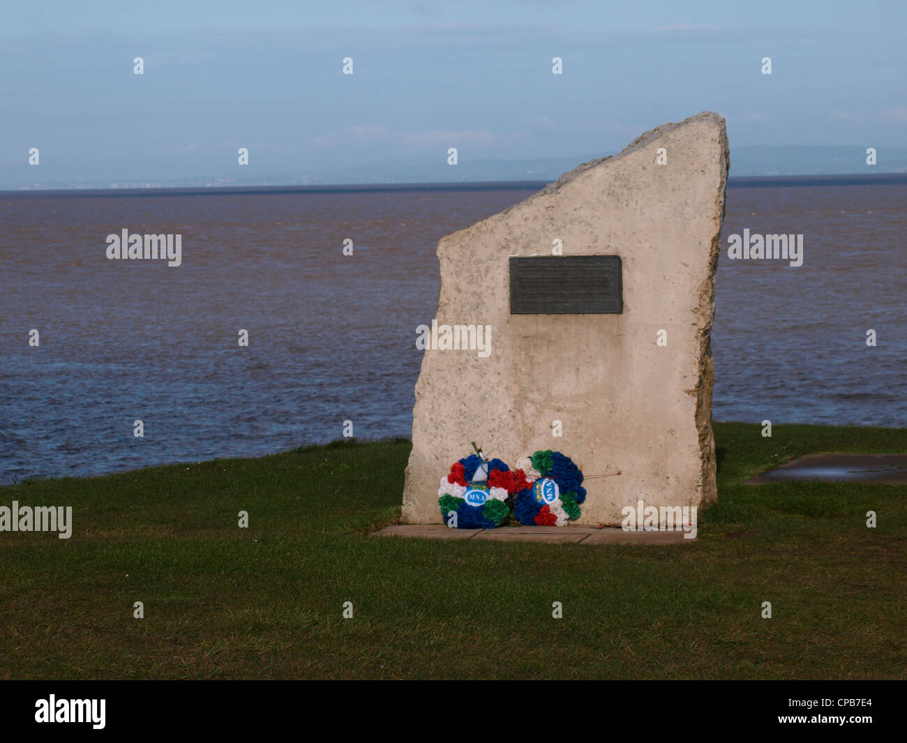 Memorial stone at Battery Point, Portishead. Dedicated to seafarers of ...