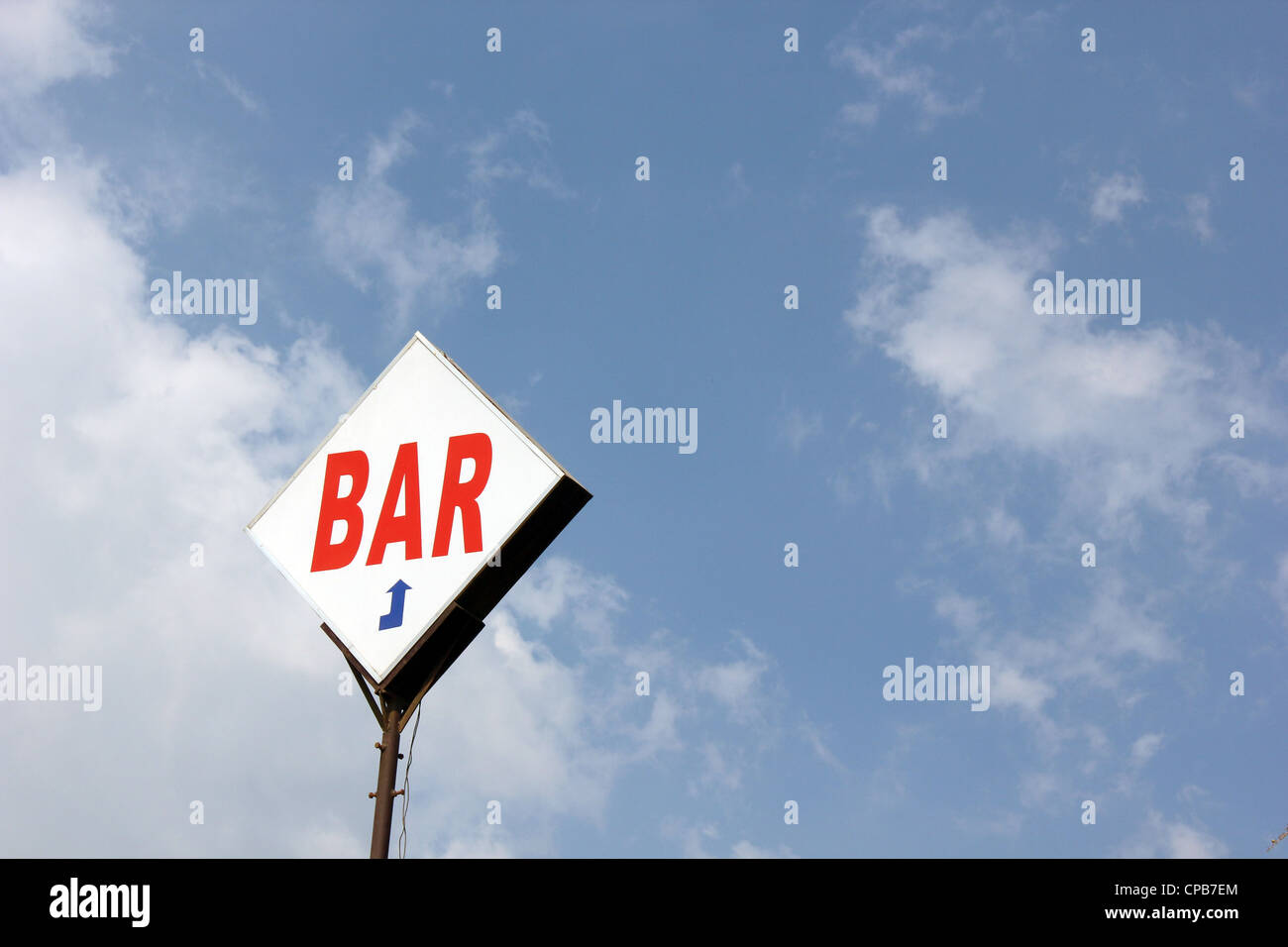 A BAR sign shot taken against sky Stock Photo - Alamy