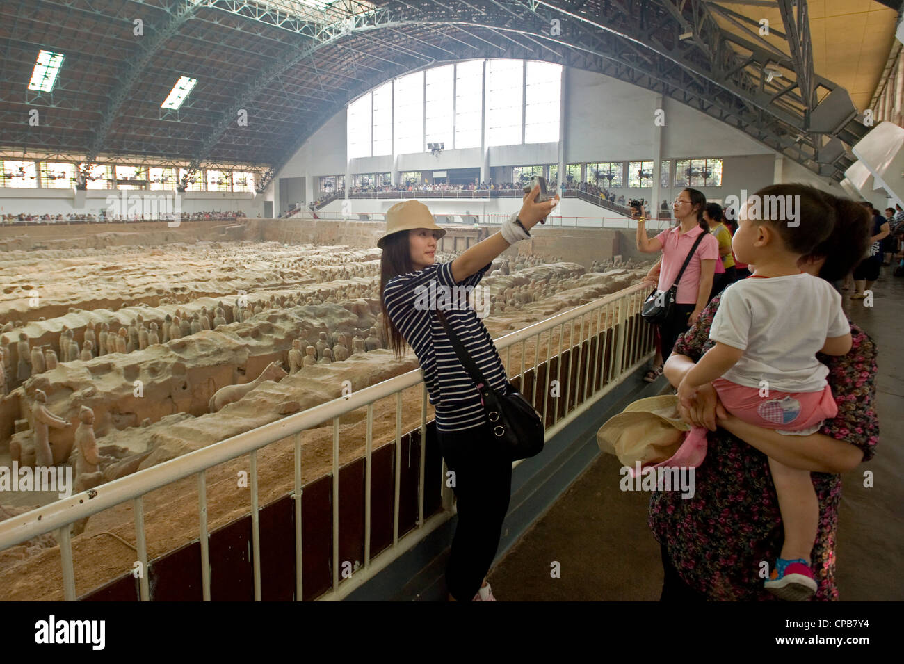 A view inside pit no.1 showing visitors at the viewing area of the ...