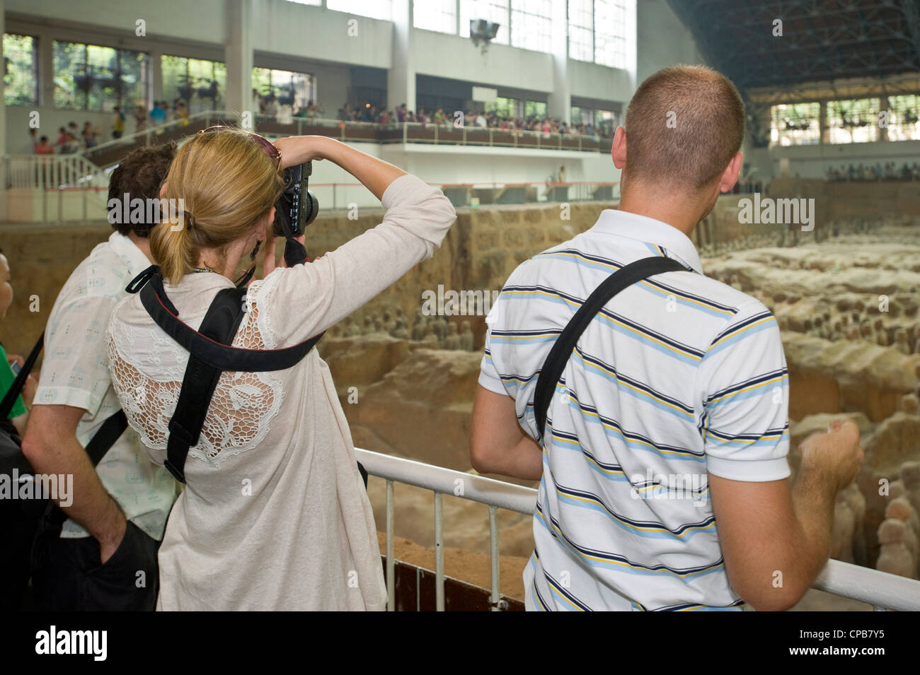 A view inside pit no.1 showing visitors at the viewing area of the ...