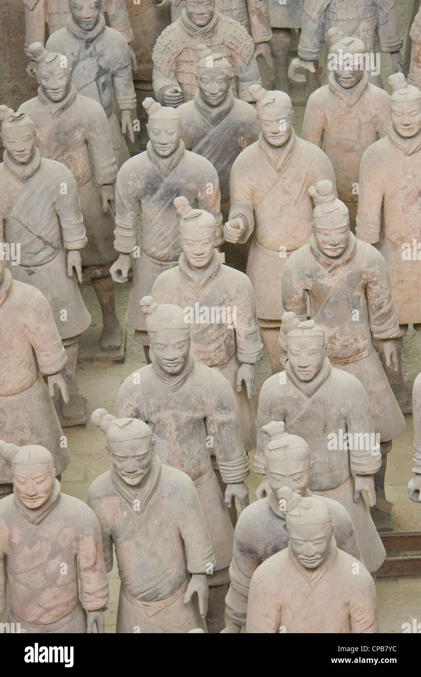 A view inside pit no.1 showing a close up view of the Terracotta Army ...