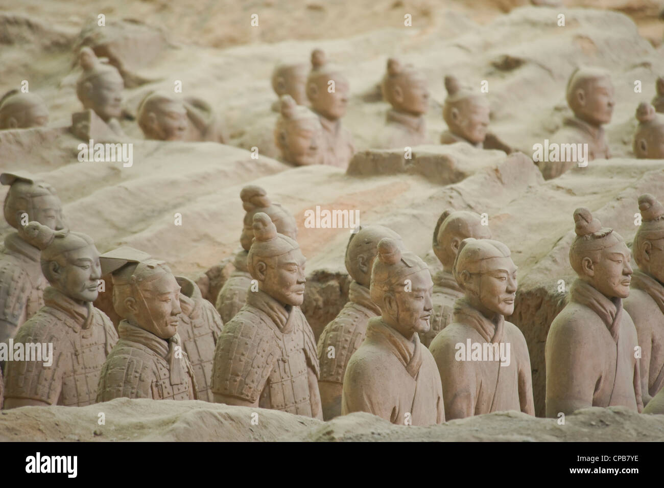 A view inside pit no.1 showing a close up view of the Terracotta Army ...