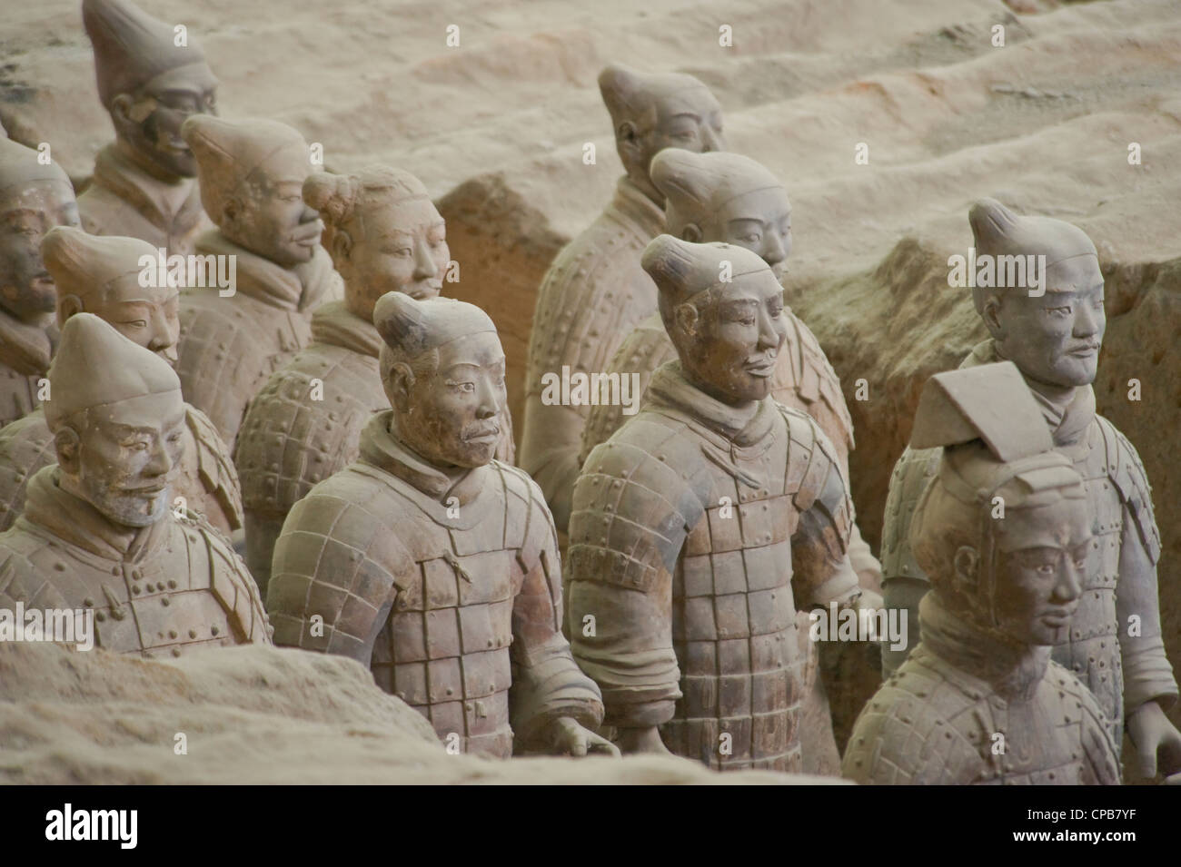 A view inside pit no.1 showing a close up view of the Terracotta Army ...