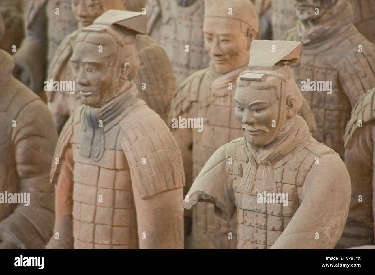 A view inside pit no.1 showing a close up view of the Terracotta Army ...