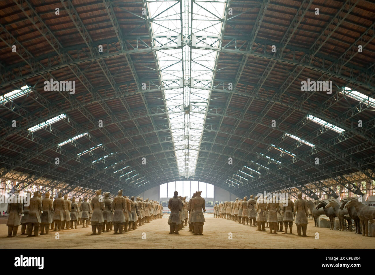 A view showing the rear of pit no.1 where the Terracotta Army soldiers ...