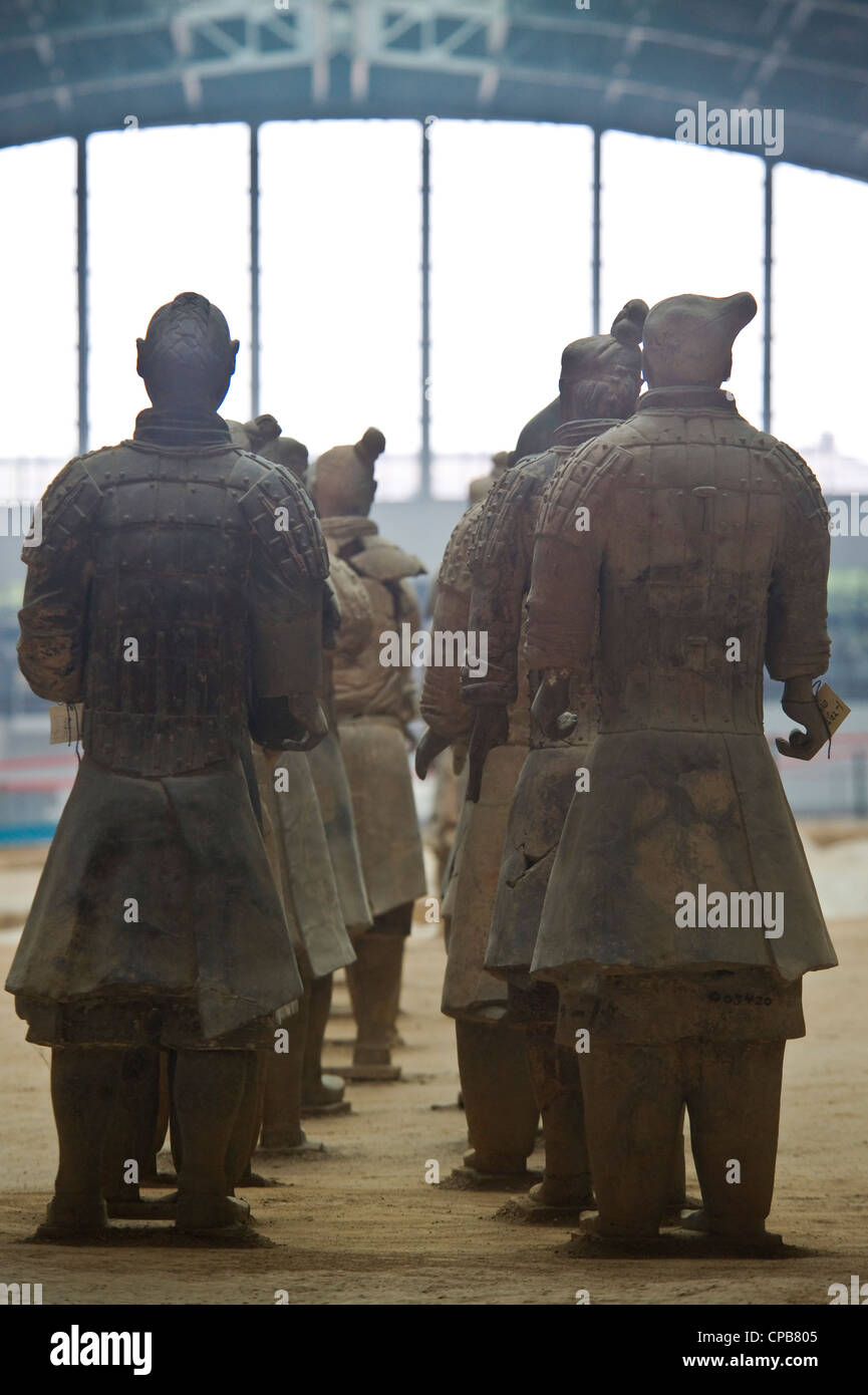 A view showing the rear of pit no.1 where the Terracotta Army soldiers ...