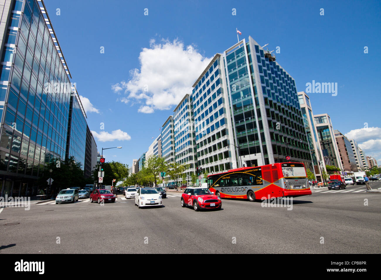 Intersection of Connecticut Avenue and K St., downtown Washington DC ...