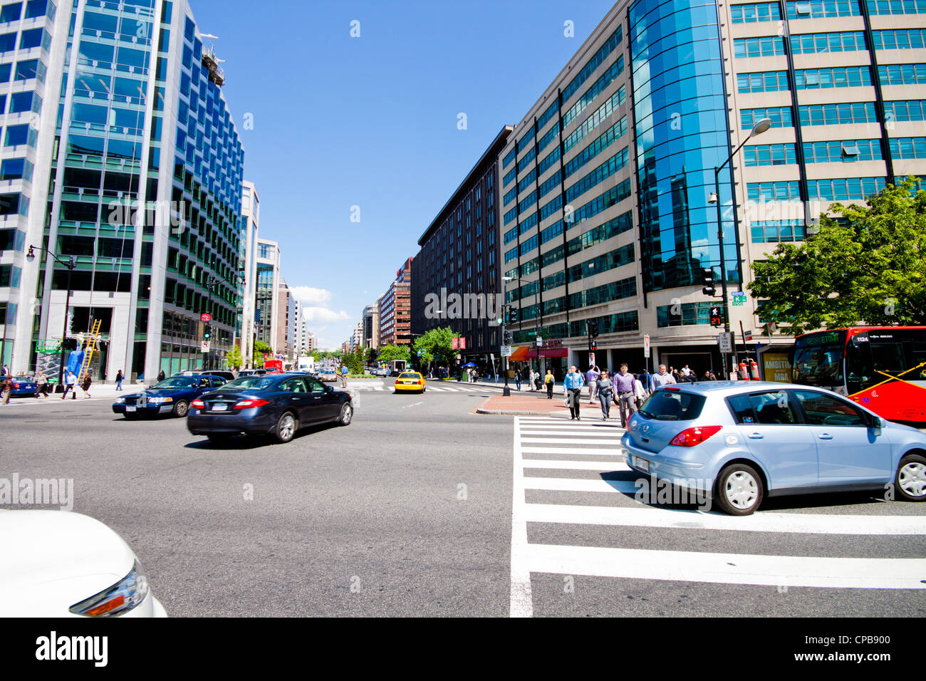 Intersection of Connecticut Avenue and K St., downtown Washington DC ...