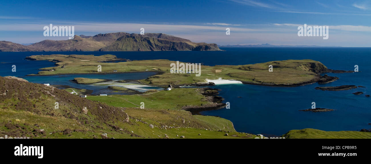 A view of Sanday with Rum in the background taken from Canna Stock ...