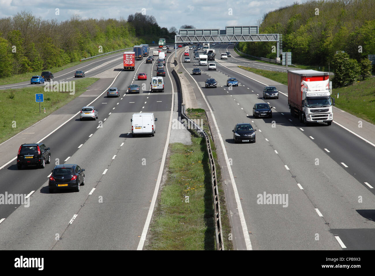 Vehicles on the M1 motorway in South Yorkshire, England, U.K Stock ...
