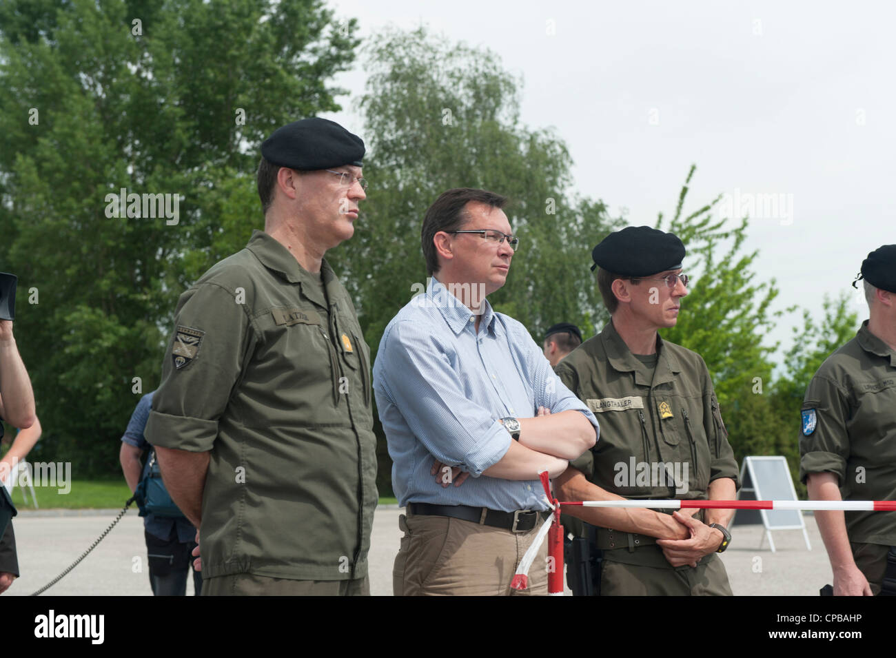 Austrian Defense Minister Norbert Darabos in Mautern military ...