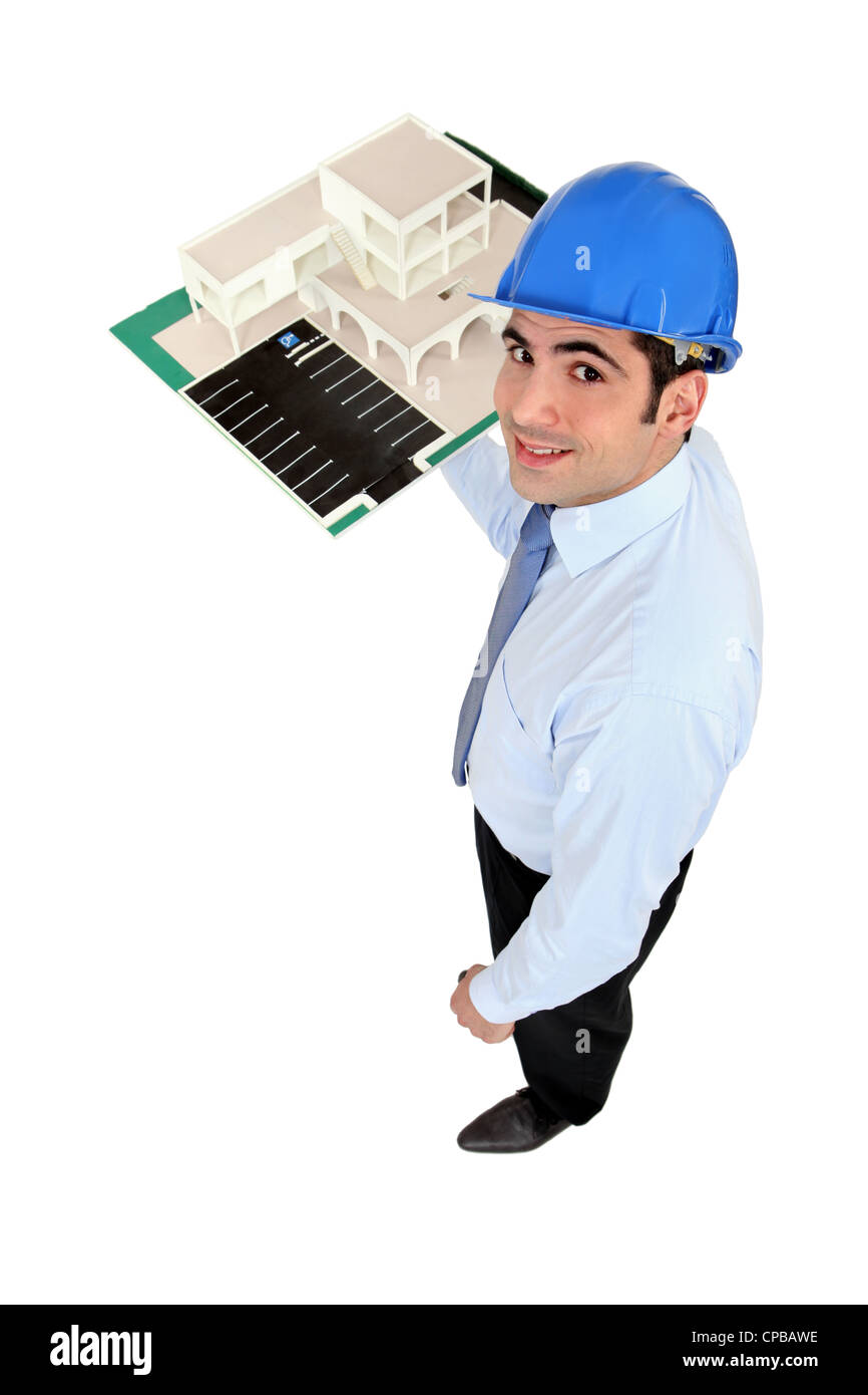 Man holding model housing development Stock Photo - Alamy