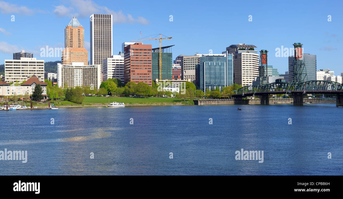 City of Portland Oregon skyline panorama Stock Photo - Alamy