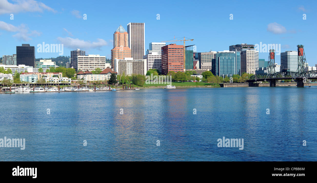 City of Portland Oregon skyline panorama Stock Photo - Alamy