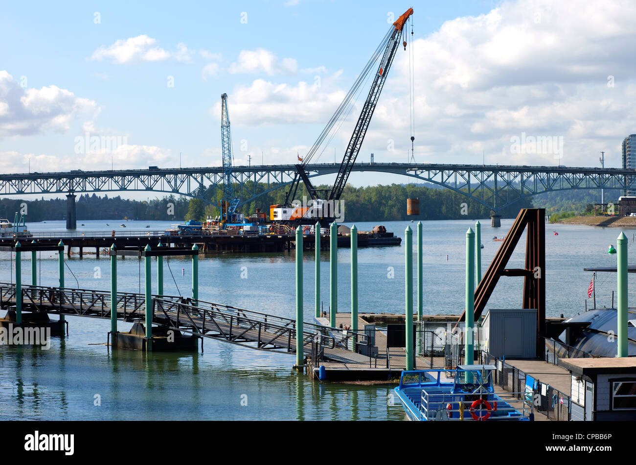Construction of a new bridge, Portland Oregon Stock Photo - Alamy