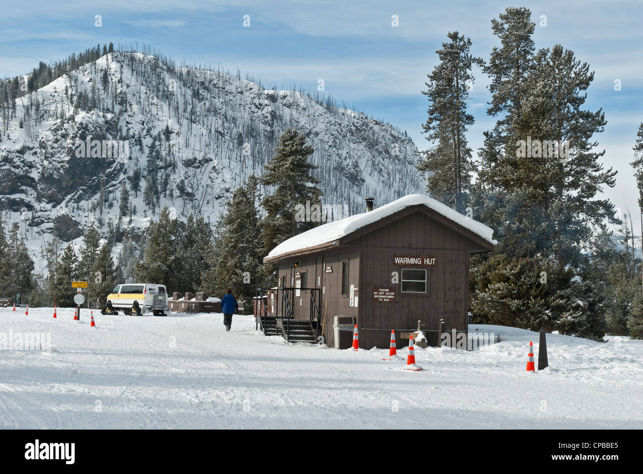 Warming Hut, Winter, Yellowstone NP Stock Photo - Alamy