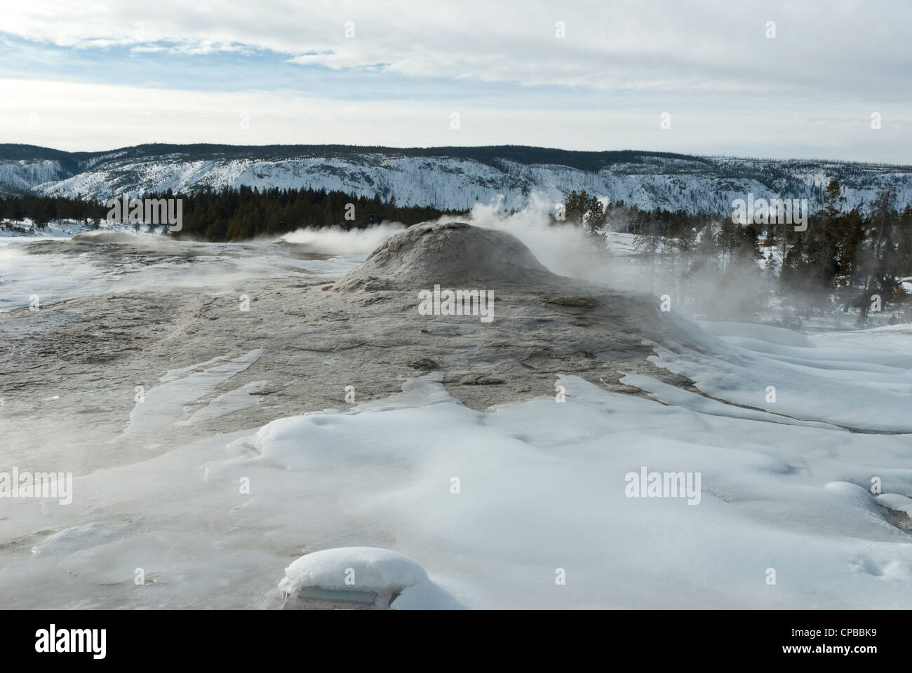Geyser, Winter, Upper Geyser Basin, Yellowstone NP, WY Stock Photo - Alamy