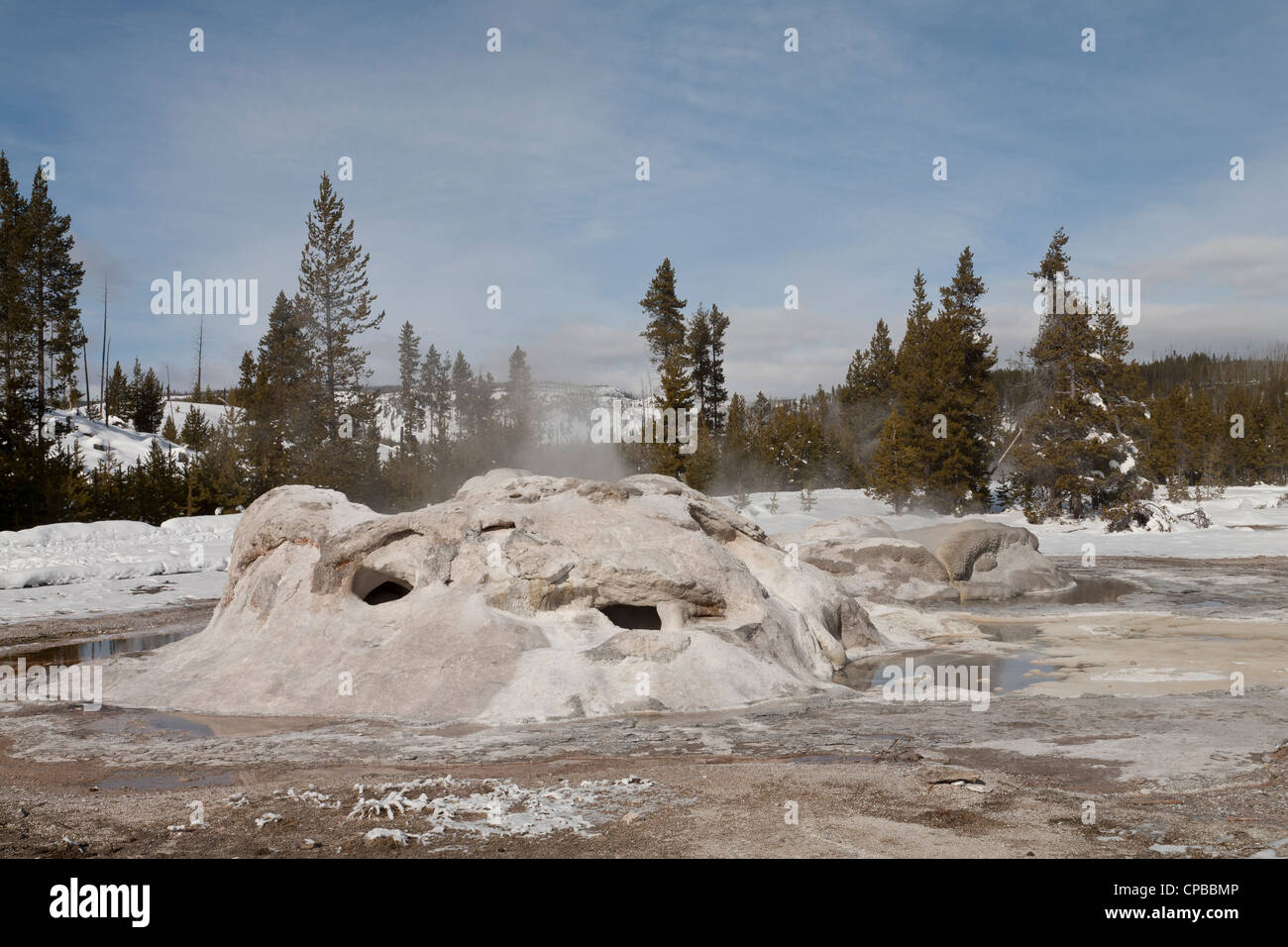Winter, Grotto Geyser, Yellowstone NP Stock Photo - Alamy