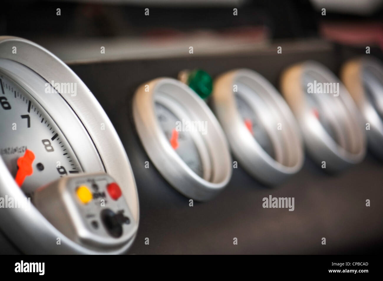 race car dials inside a nascar style vehicle Stock Photo - Alamy