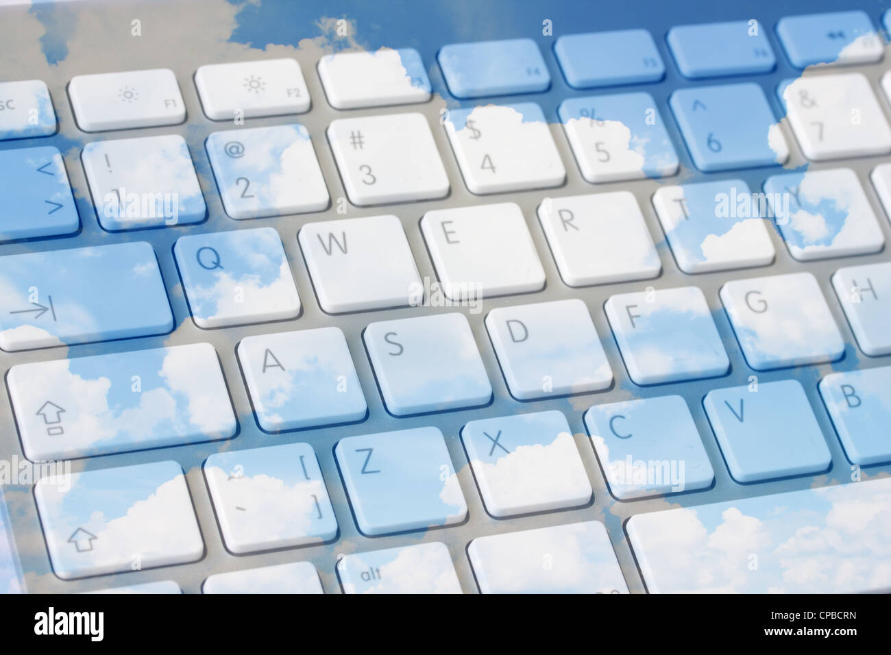 cloud computing concept - keyboard over cloudscape Stock Photo - Alamy