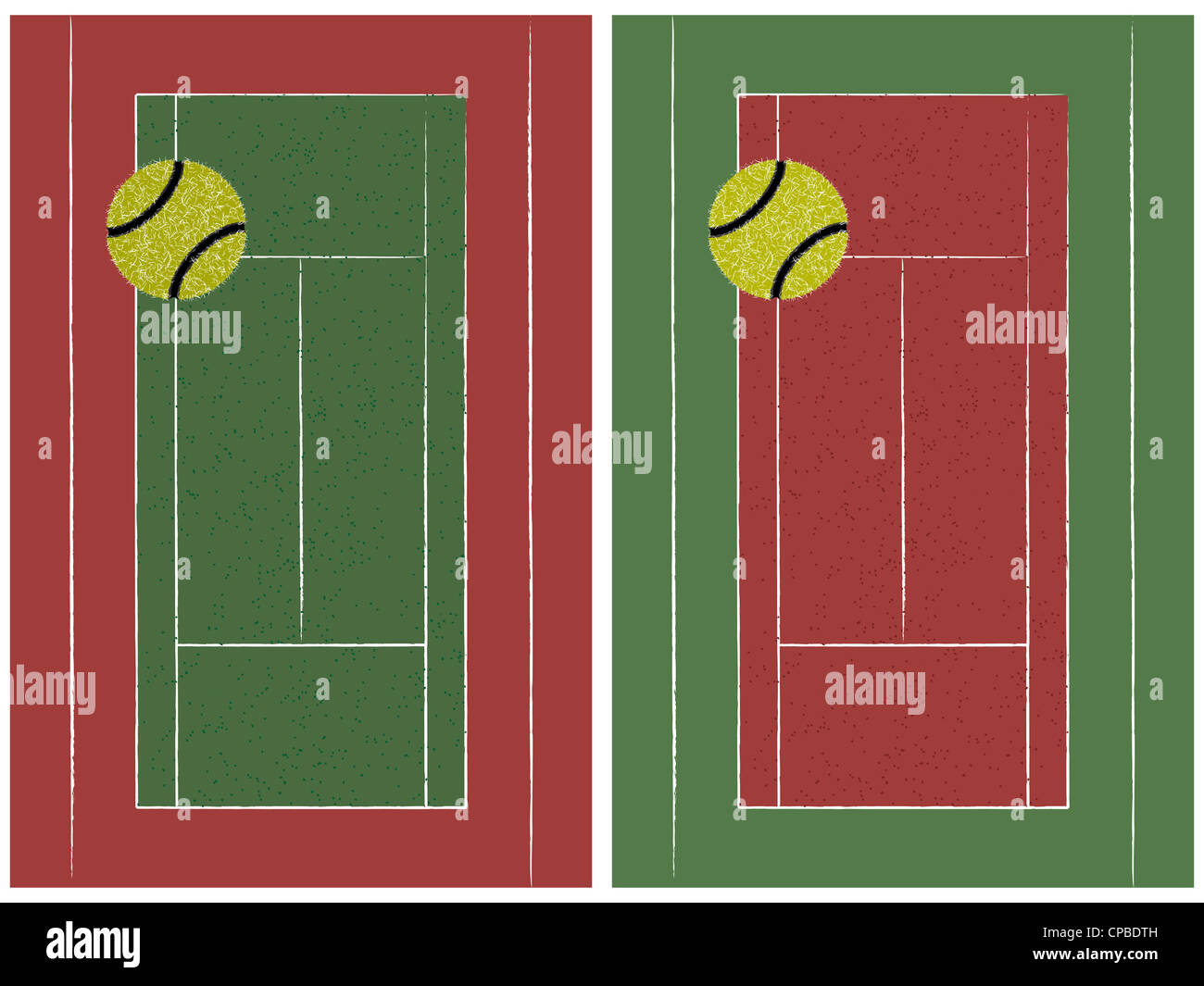 tennis court and ball set, abstract vector art illustration Stock Photo ...