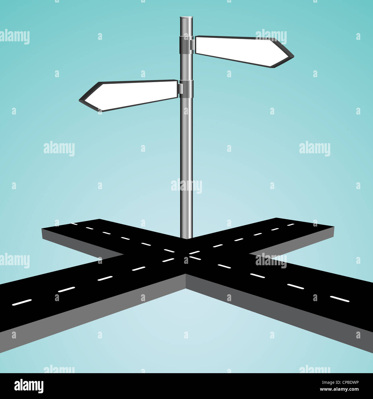 3d intersection against blue sky background, abstract vector art ...