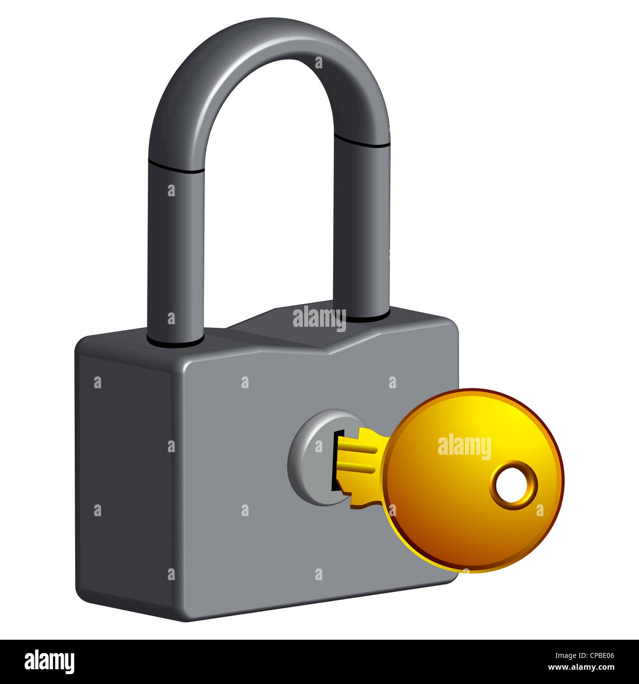 locked and key against white background, abstract vector art ...