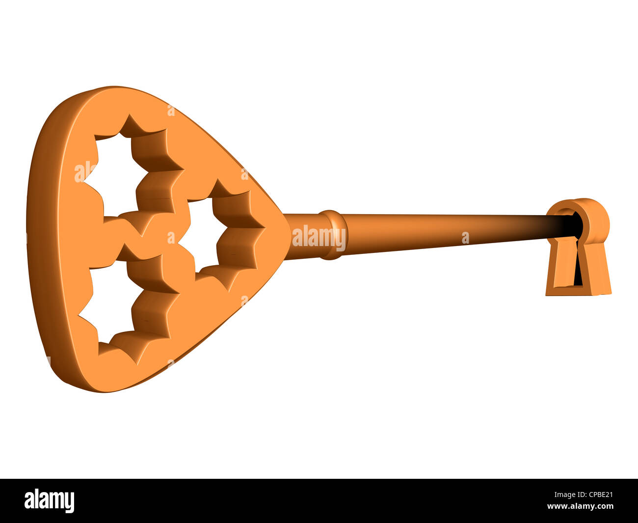 key in keyhole, abstract vector art illustration Stock Photo - Alamy