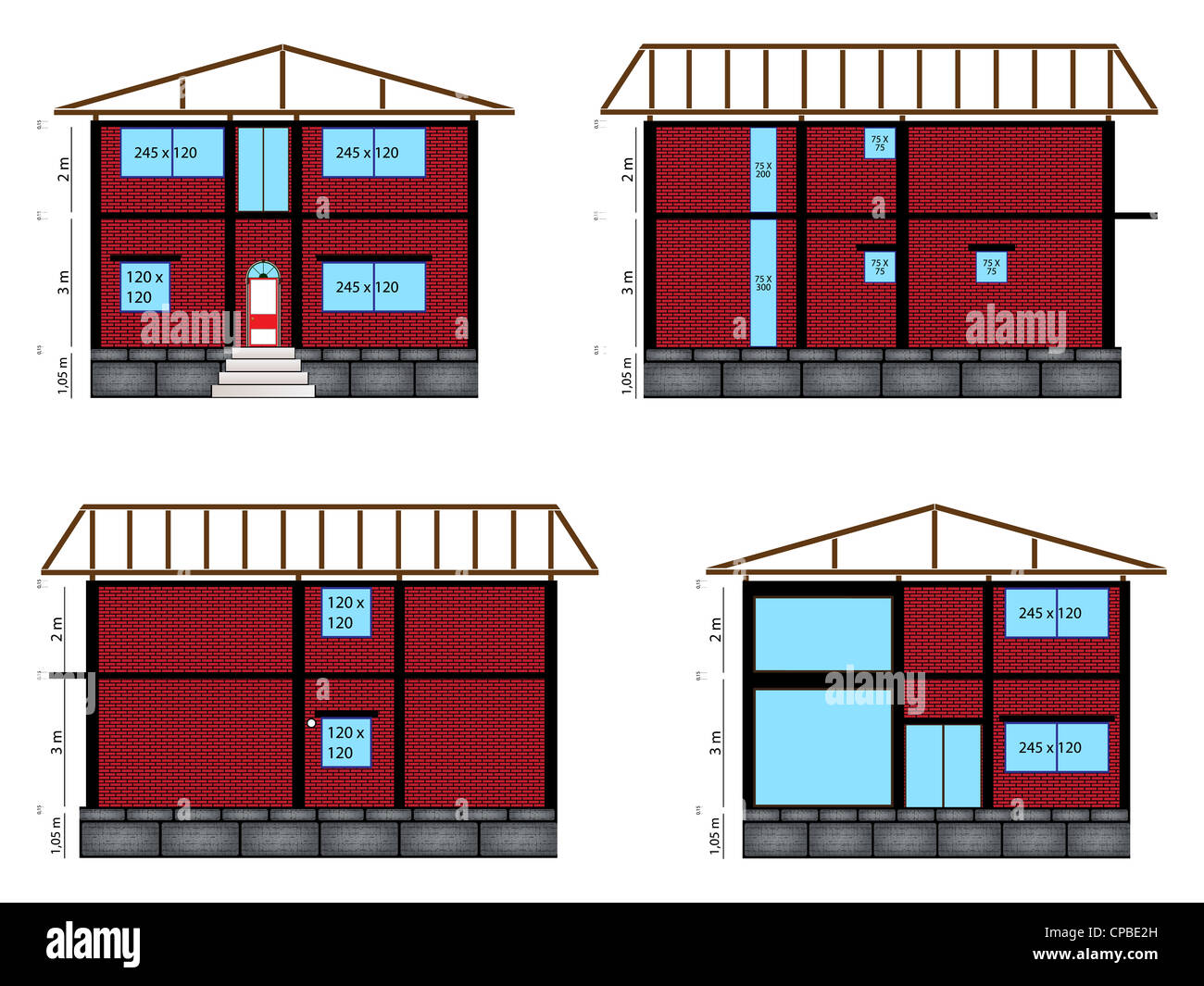 architectural house design, abstract vector art illustration Stock ...