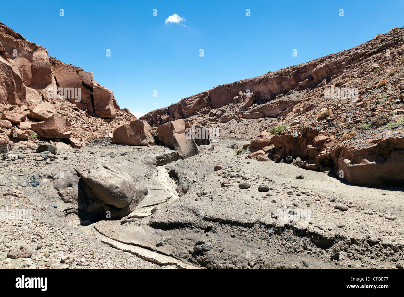 The remote Quezala Ravine, near Talabra, Atacama Desert, Chile Stock ...