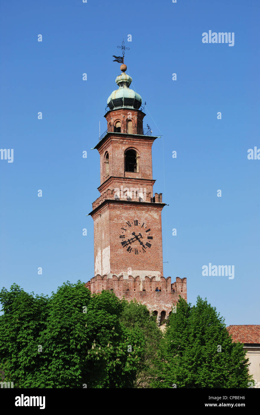 Bramante tower, Sforzesco castle, Vigevano, Pavia, Italy Stock Photo ...
