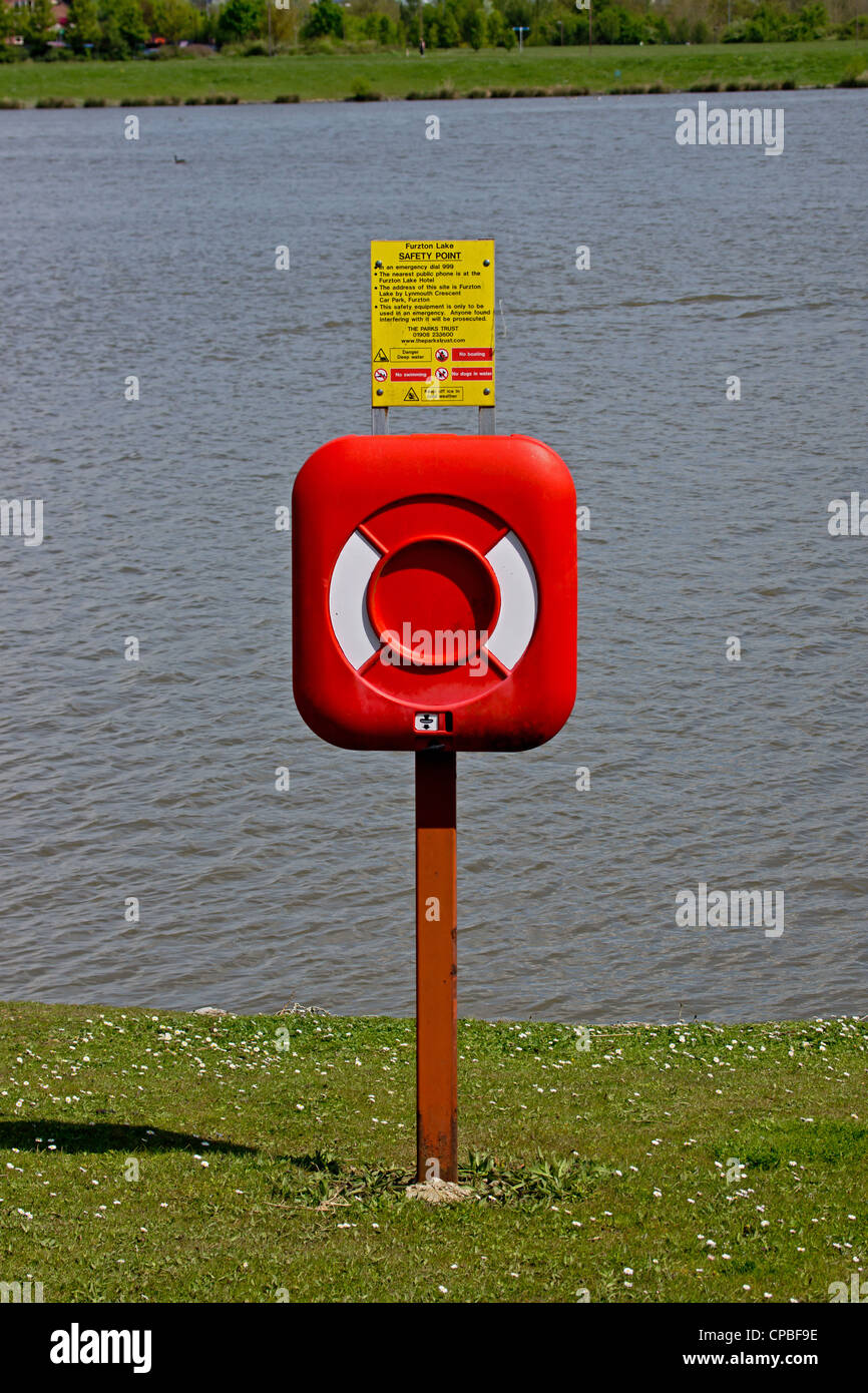 A lifebuoy at the local lake Stock Photo - Alamy