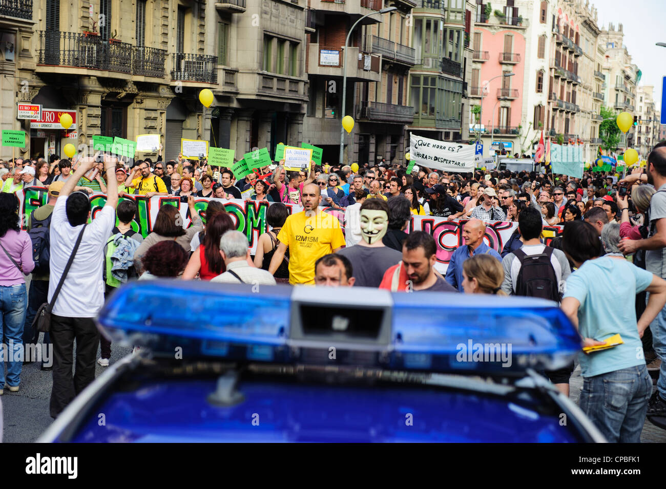The Spanish revolution protest in Barcelona, Spain Stock Photo - Alamy