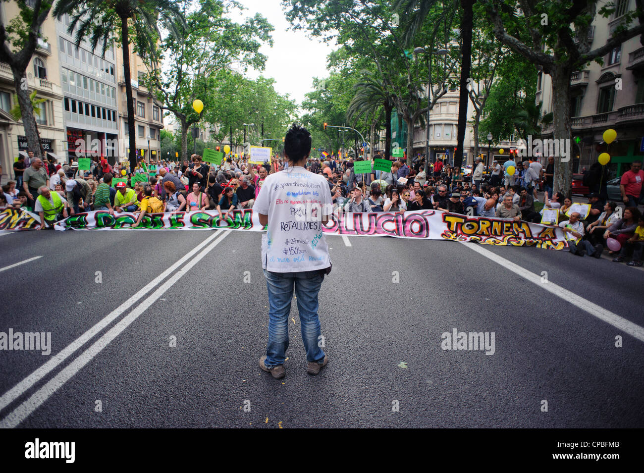 The Spanish revolution protest in Barcelona, Spain Stock Photo - Alamy