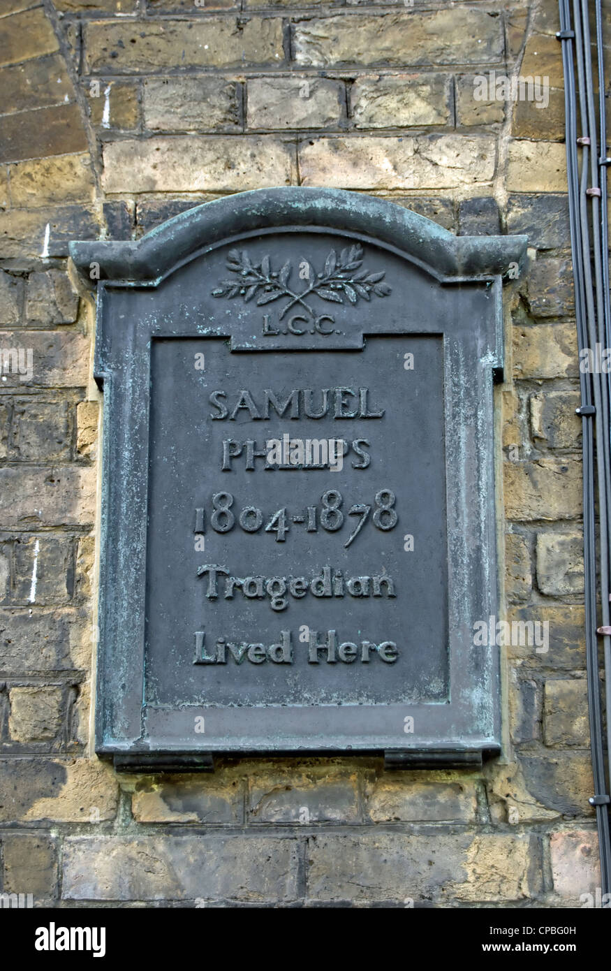 plaque marking a home of tragedian actor samuel phelps, canonbury ...