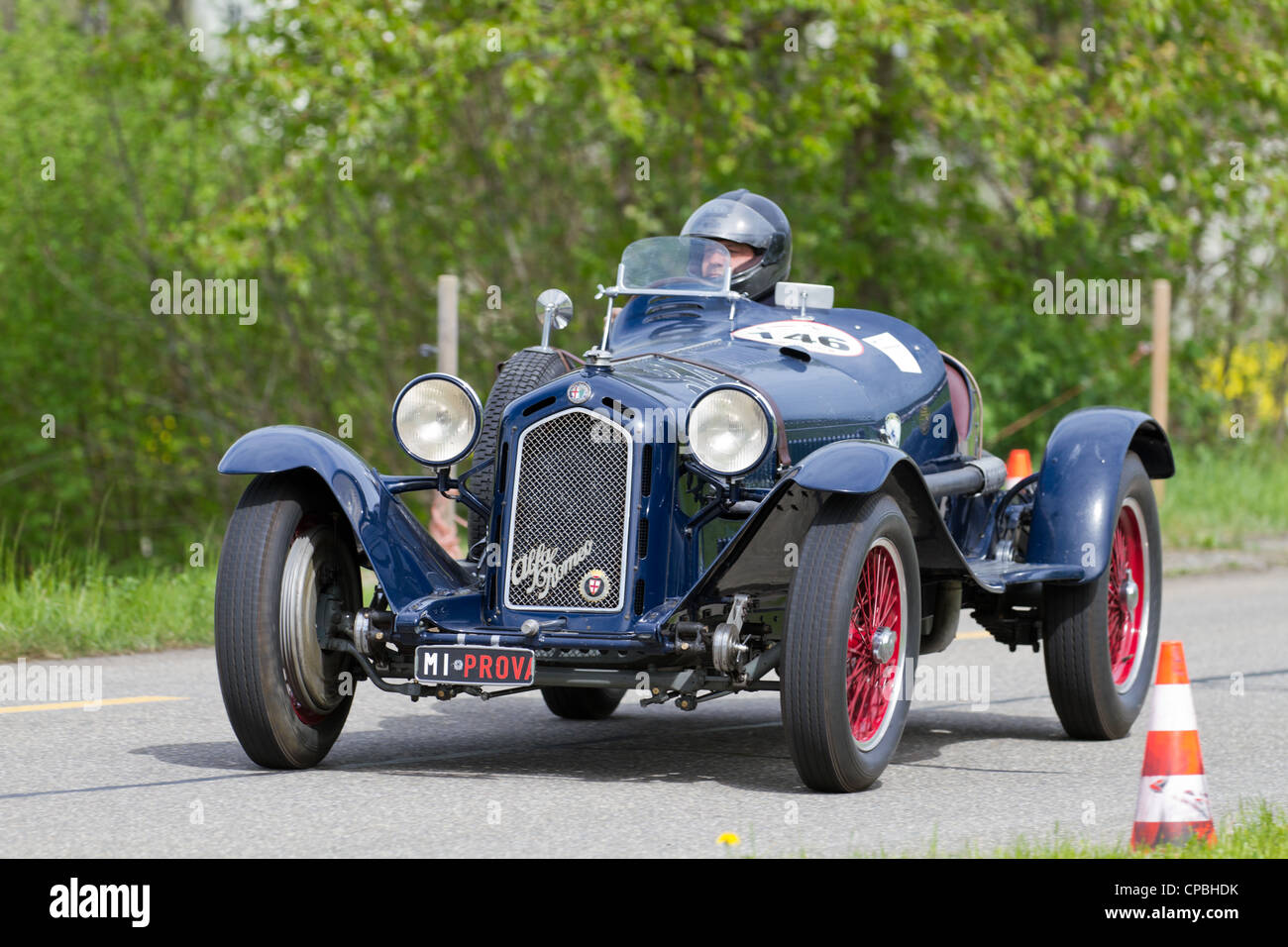 Vintage pre war race car Alfa Romeo Grand Sport from 1931 at Grand Prix ...