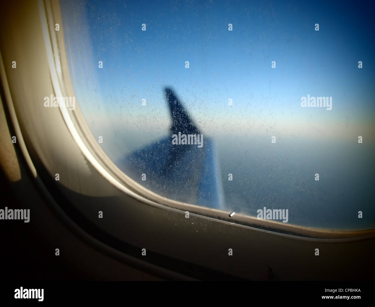 View out of an airplane window Stock Photo - Alamy