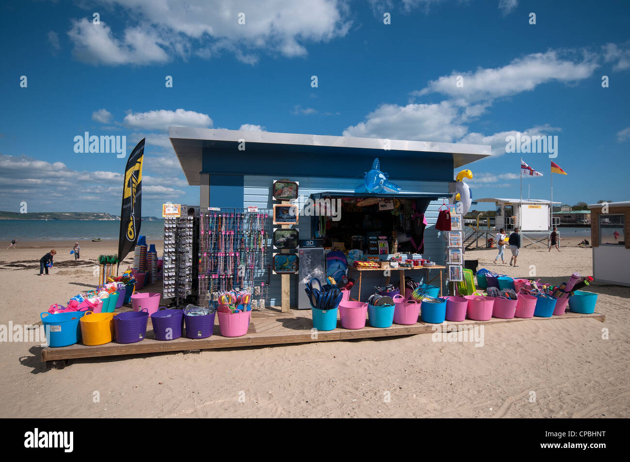 Beach stall on Weymouth beach in Dorset, England, Uk Stock Photo - Alamy