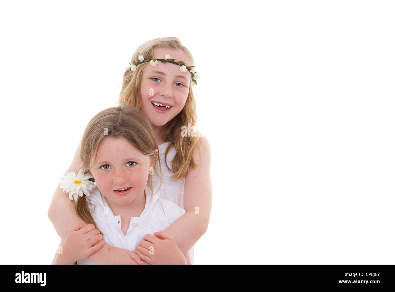 happy smiling children kids friends sisters girls or siblings Stock ...