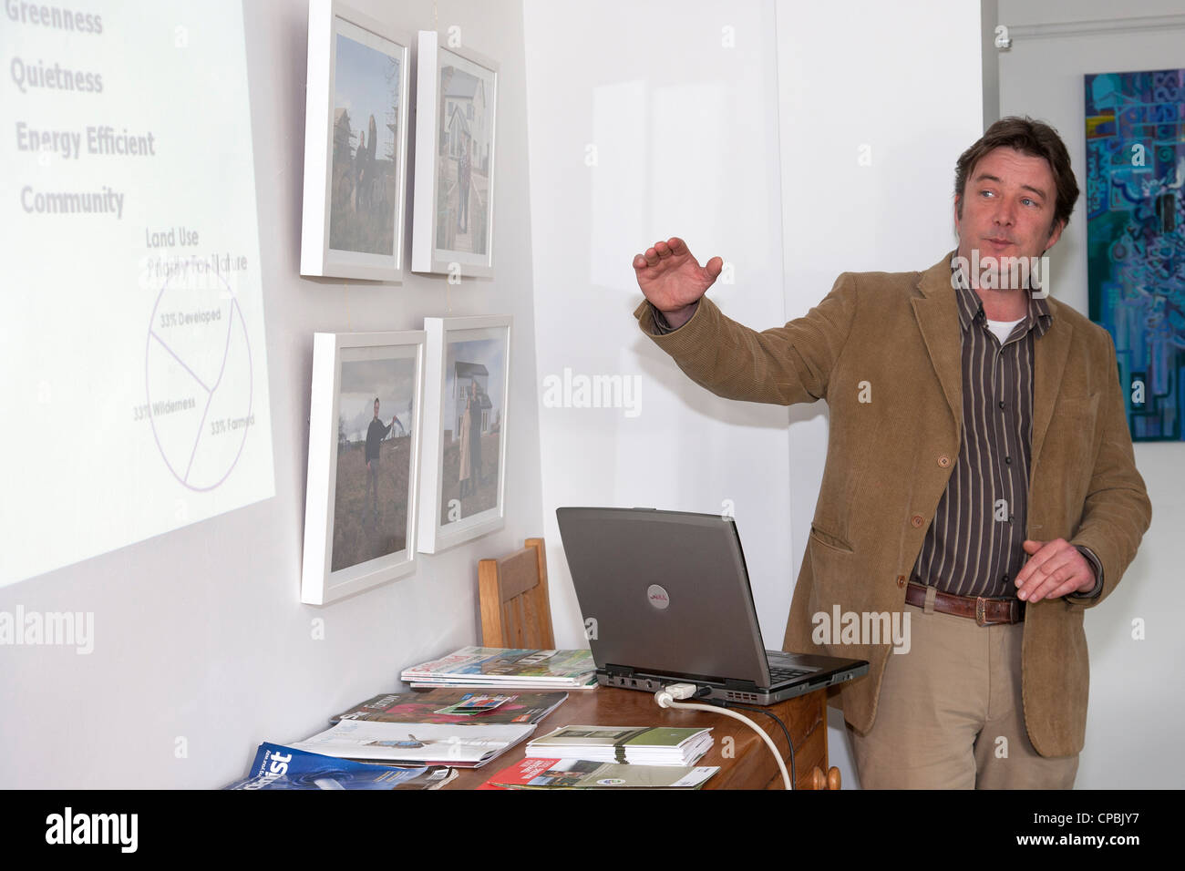 Man giving PowerPoint Presentation Cloughjordan Eco-village, County ...