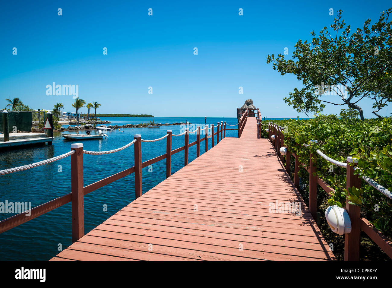 View of pier in the Florida Keys, a very popular tourist destination ...