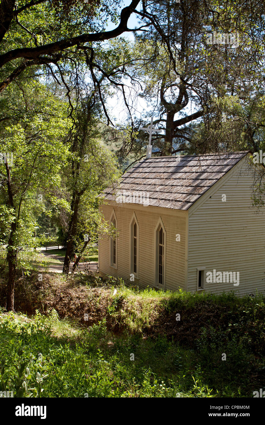 a rear view of Saint Johns Catholic Church at the Marshall gold ...